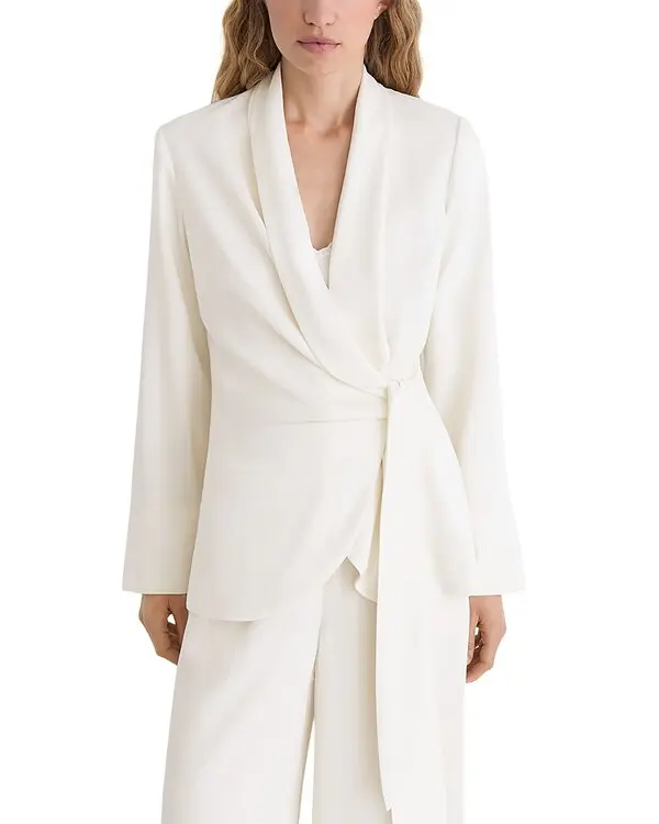 REISS Petite Tie Front Occasion Jacket - White
