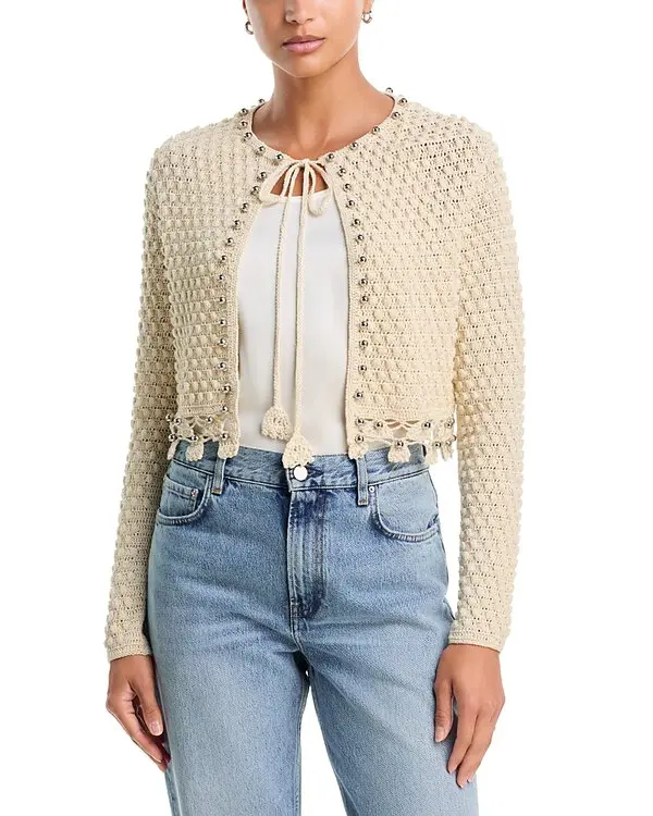 Rabanne Beaded Crochet Cardigan