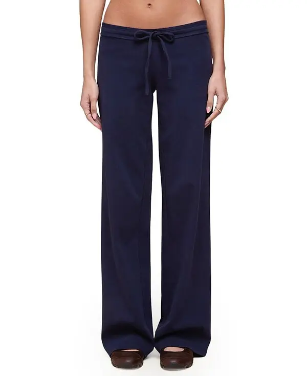 EDIKTED Claudia Straight Leg Pants - Navy