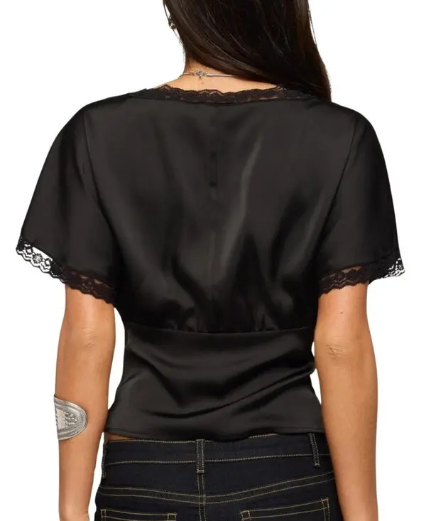 EDIKTED Ihara Lacey Cinched Waist Top