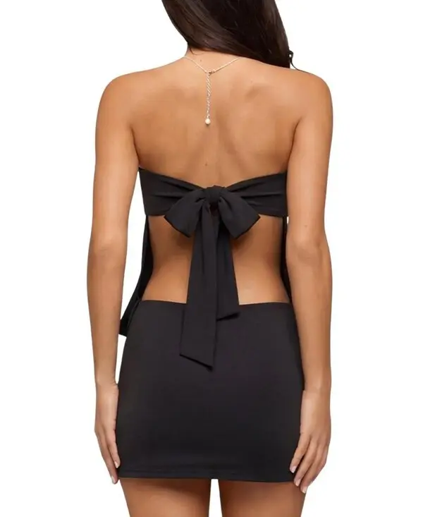 EDIKTED Alannah Backless Strapless Mini Dress