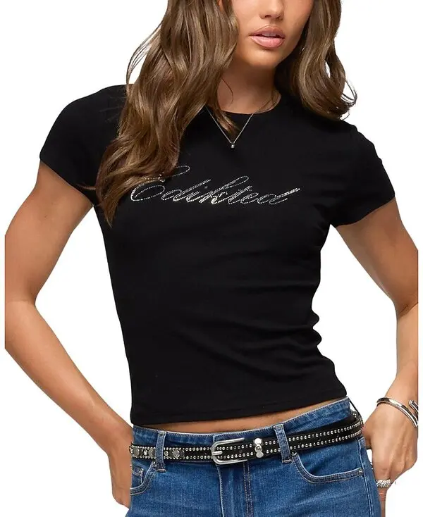 EDIKTED Icon Rhinestone T Shirt