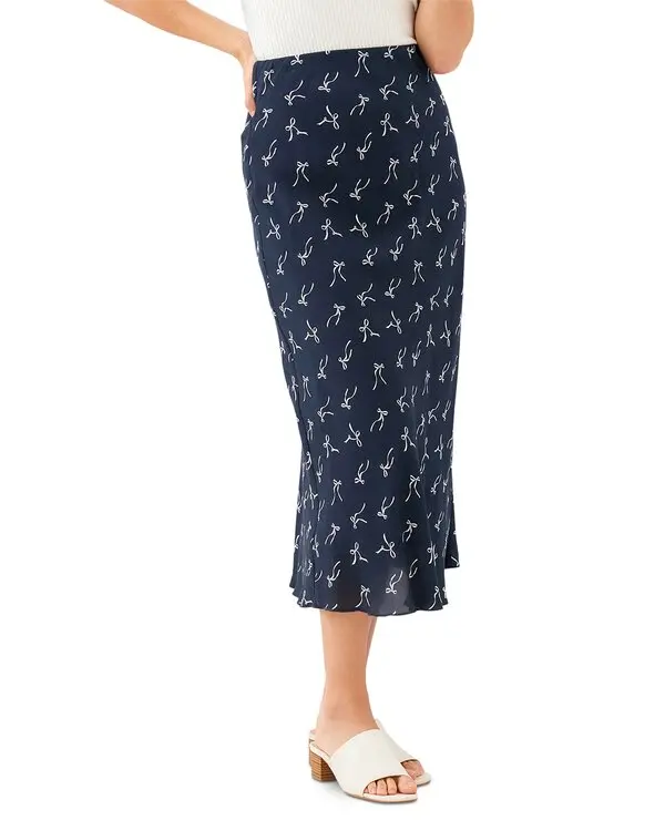 Karen Kane Bias Cut Midi Skirt With Bow