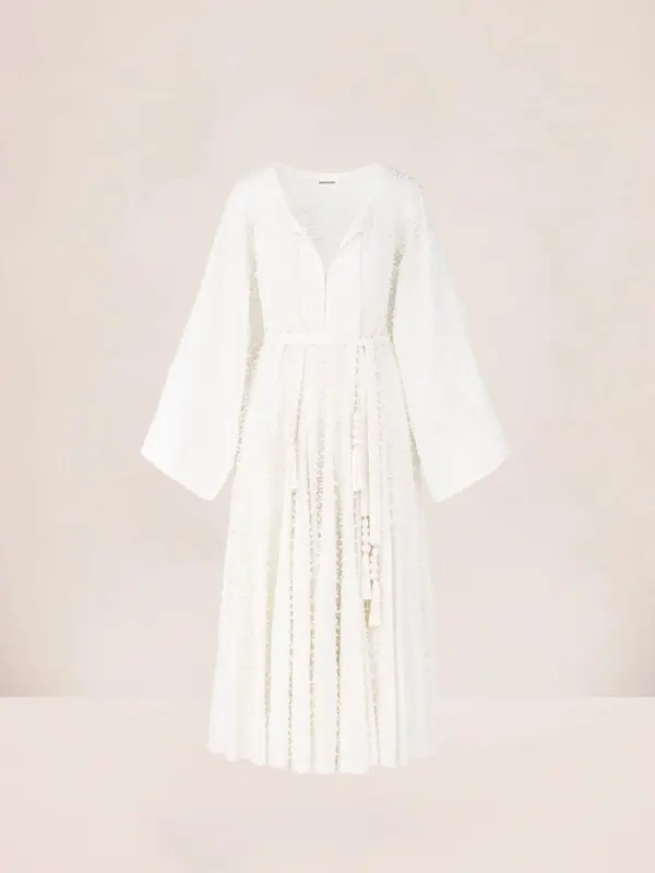 Alexis Morocco Dress Long Sleeve Embroidered Midi