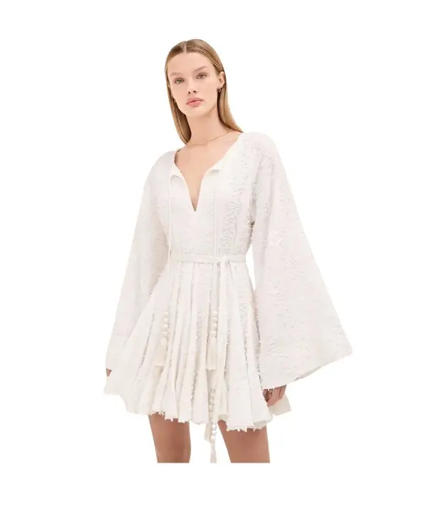 Alexis Palmari Embroidered Mini Dress - Ivory