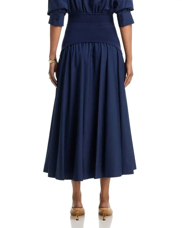 Simkhai Ovie Knit Cotton Midi Skirt