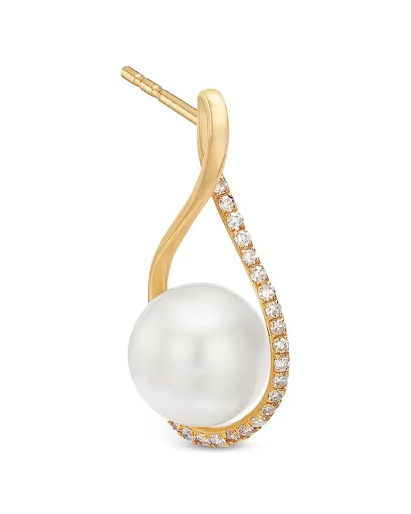 Bloomingdale'S Freshwater Pearl & Diamond Drop Earrings In 14k Yellow