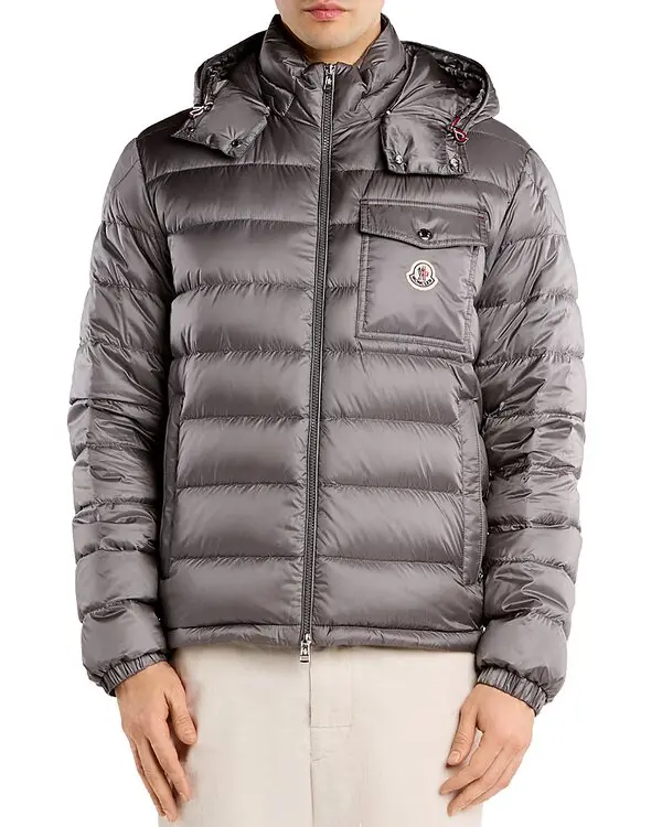 Moncler Verith Hooded Short Down Jacket - Grey