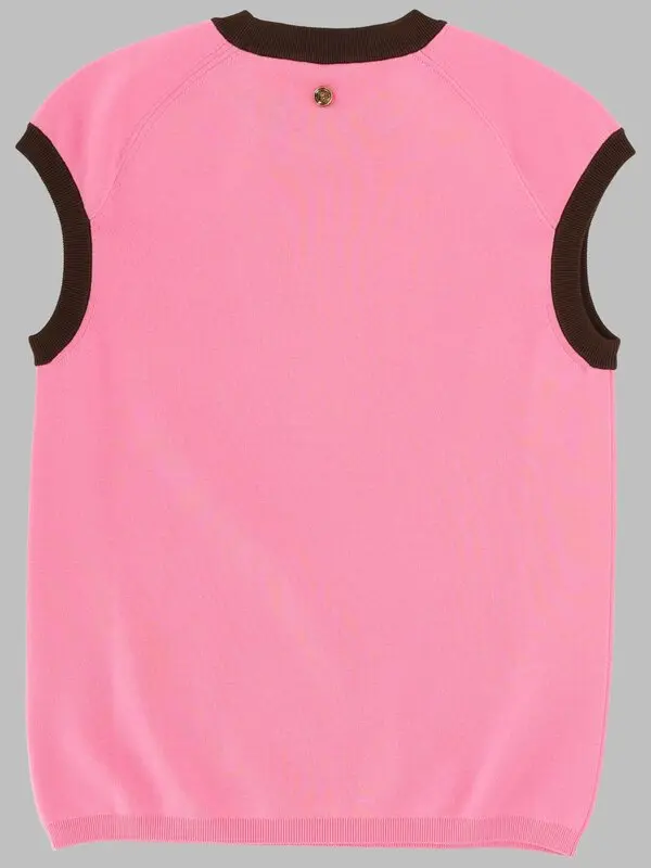 Versace Top In Maglia Di Cotone