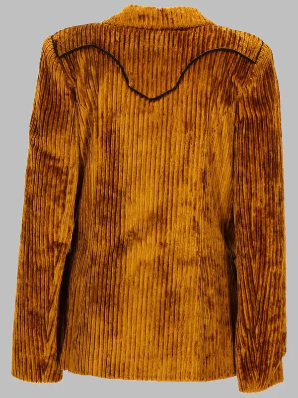 SE-TA Ribbed Double-breasted Jacket