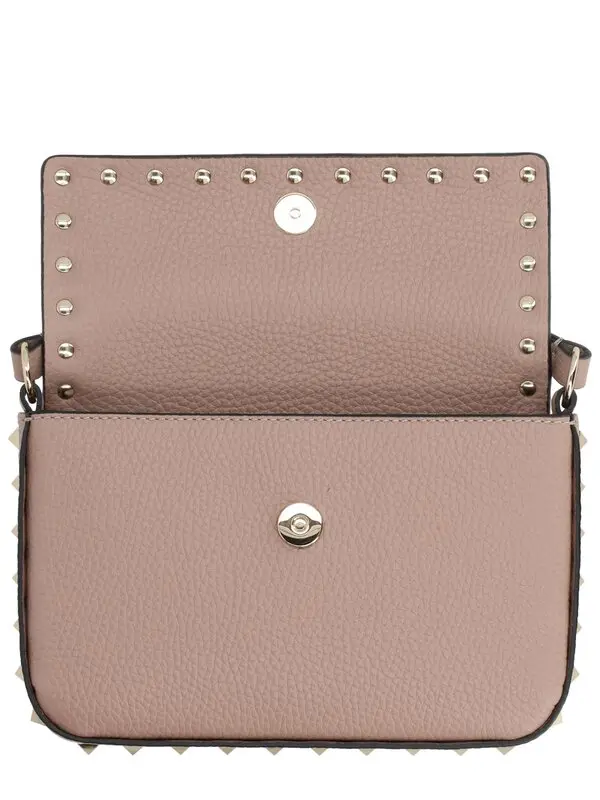 Valentino Garavani Pouch Rockstud In Vitello Granato