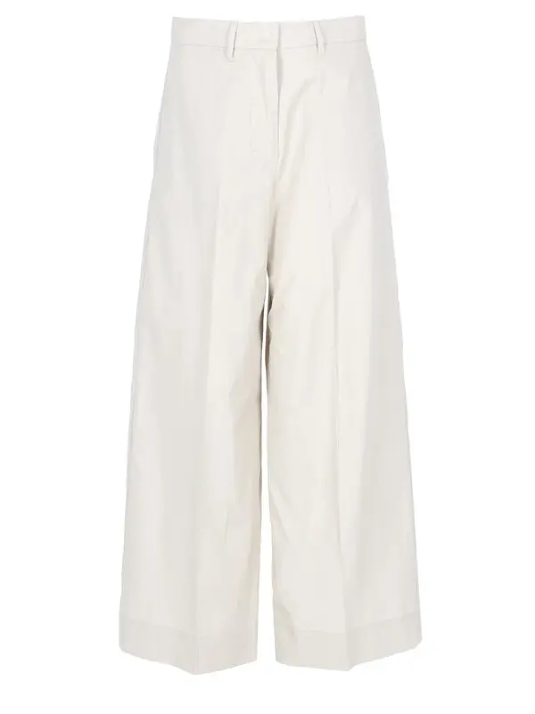 Max Mara Cotton Poplin Wide-leg Trousers