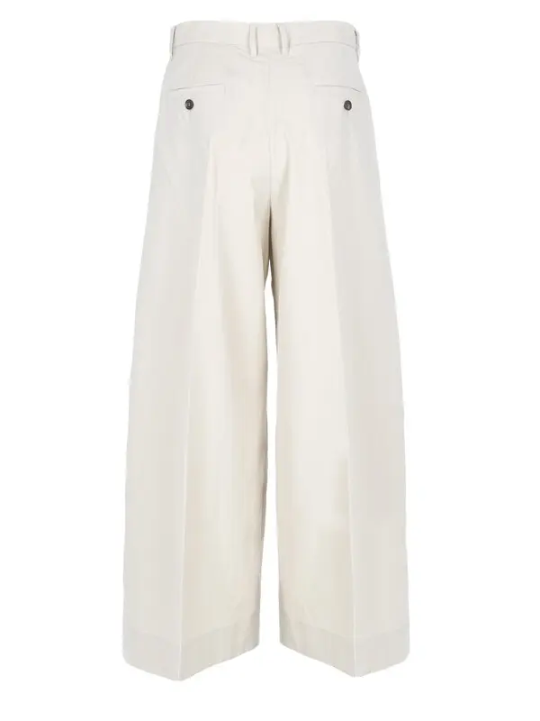 Max Mara Cotton Poplin Wide-leg Trousers