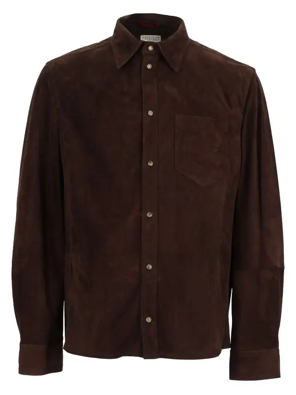 Brunello Cucinelli Giacca Camicia In Suede