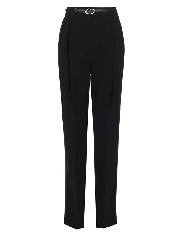 Max Mara Pantalone Carrot In Cady Tecnico - Black