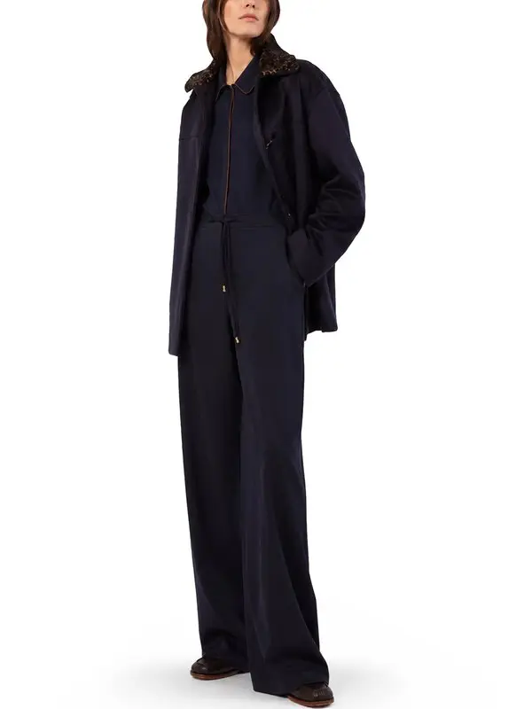 Max Mara Wide-leg Trousers In Lightweight Wool
