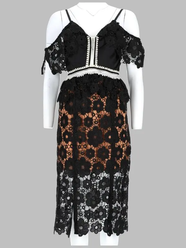 NJ COUTURE Abito In Pizzo Macram
