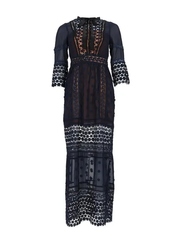 NJ COUTURE Abito Con Dettagli In Pizzo