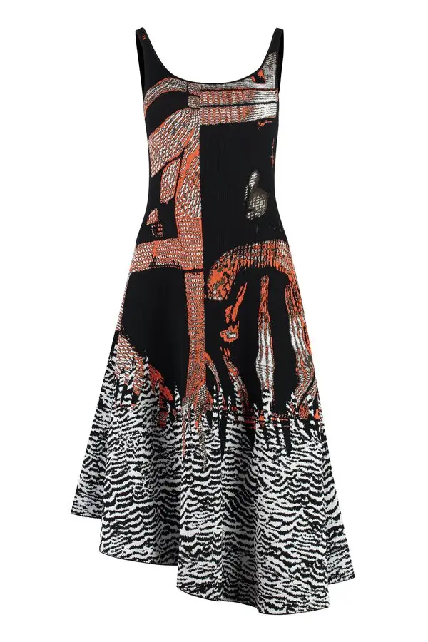 Bottega Veneta Viscose Jacquard Dress With Open Back Ss23