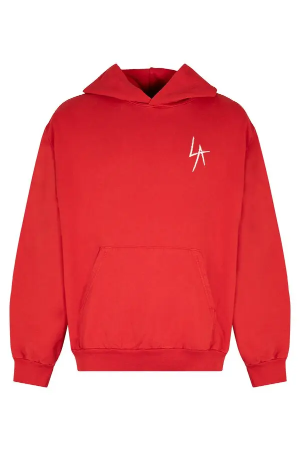 LOCAL AUTHORITY LA Ribbed Edge Cotton Hoodie For