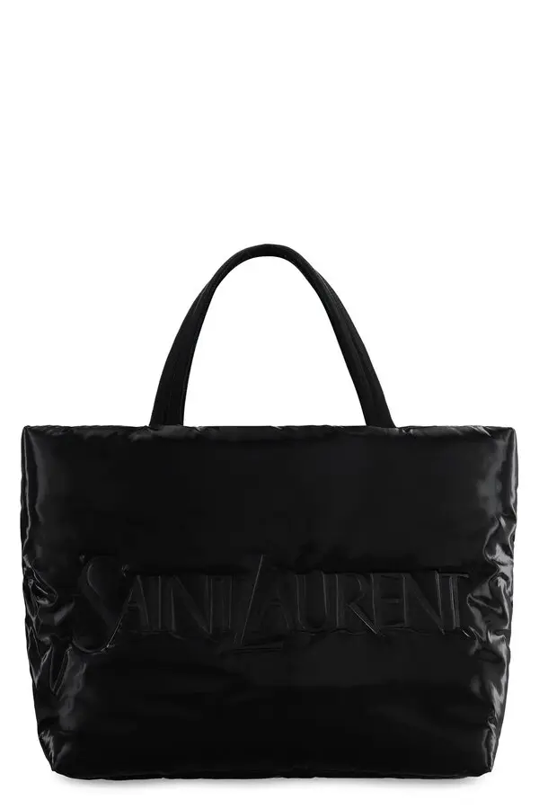 Saint Laurent Tote Bag In Padded Nylon - Black