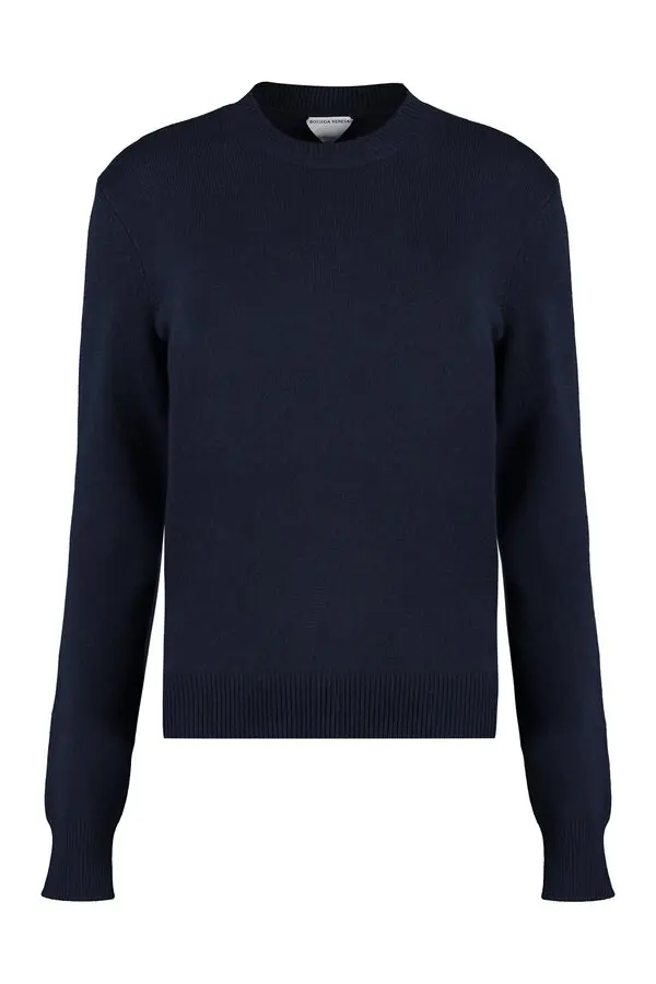 Bottega Veneta Intrecciato Leather-trimmed Cashmere-blend Sweater - Blue
