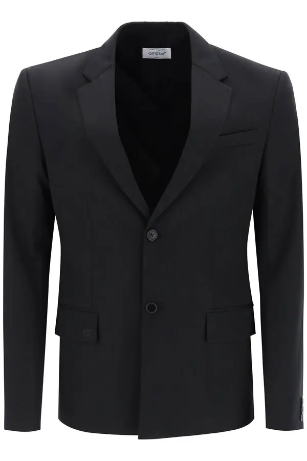 Off-White Single-breasted Wool Blazer - Black