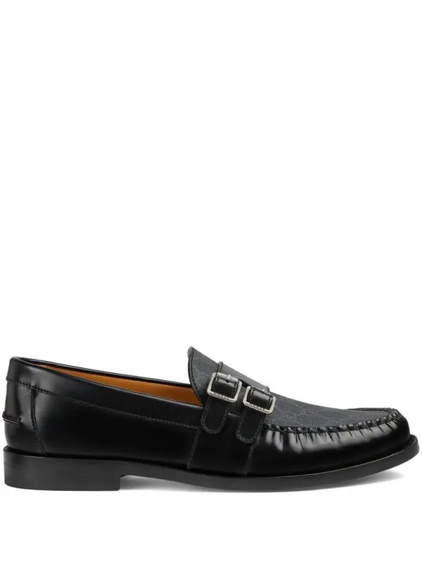 Gucci Buckle Loafer 'gg Monogram - Black