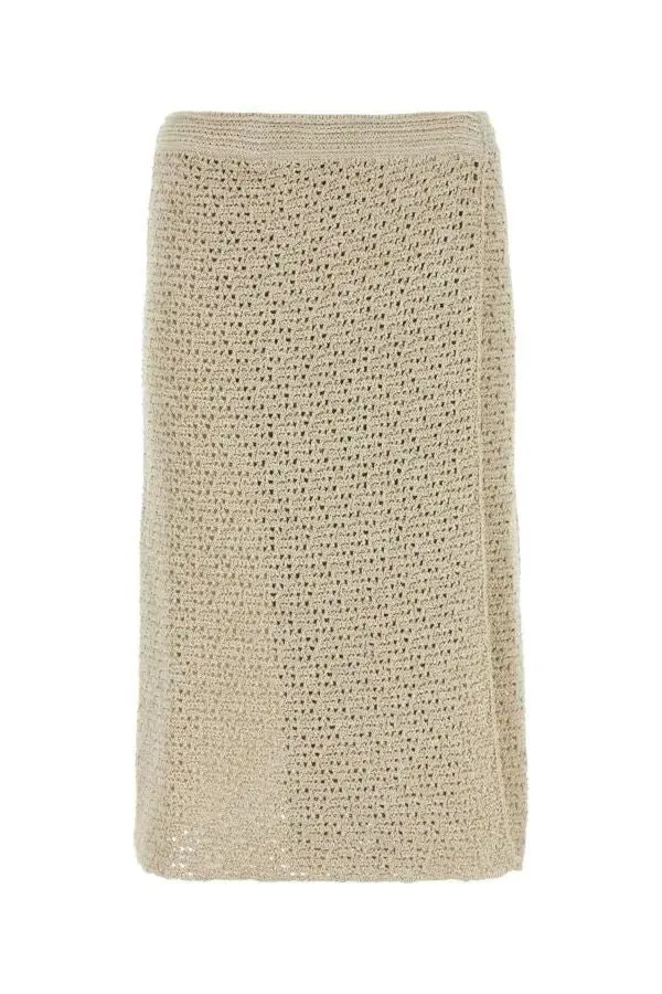 Bottega Veneta Sand Crochet Skirt - Ecru