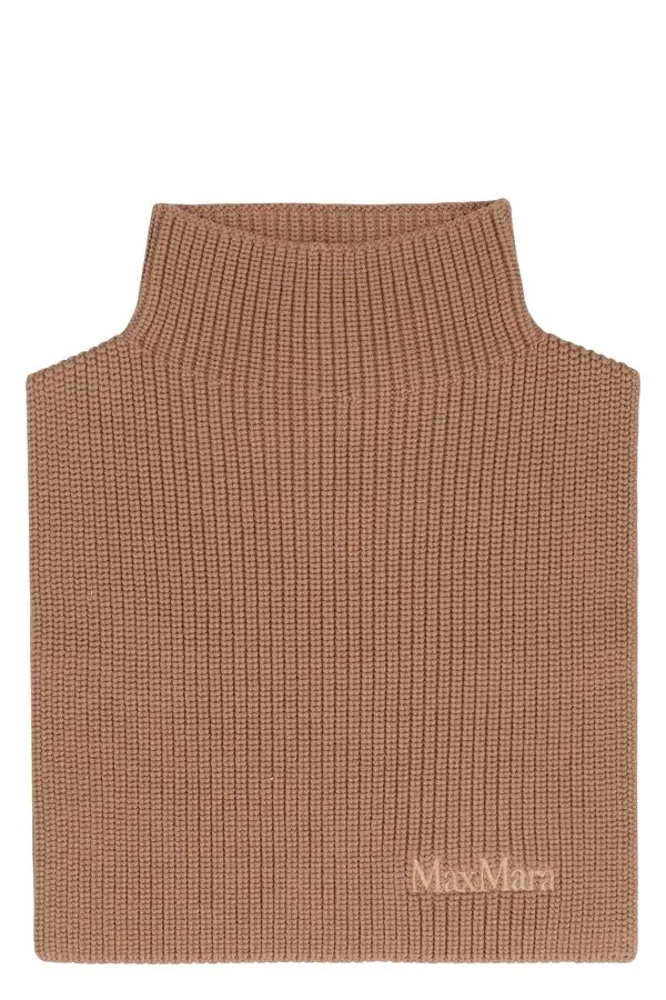 Max Mara Wool Knit Collar - Camel