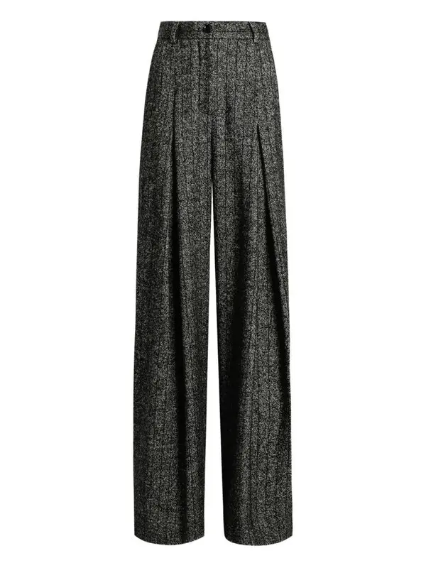 Dolce & Gabbana Pleated Tweed Trousers - Grey