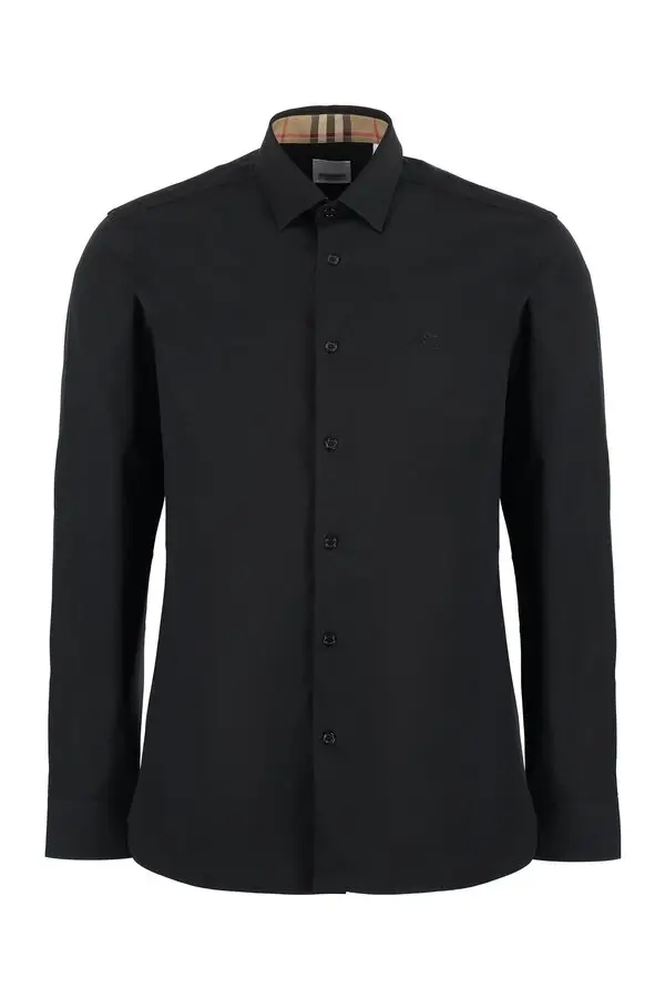 Burberry Classic Cotton Shirt With Collar - Black