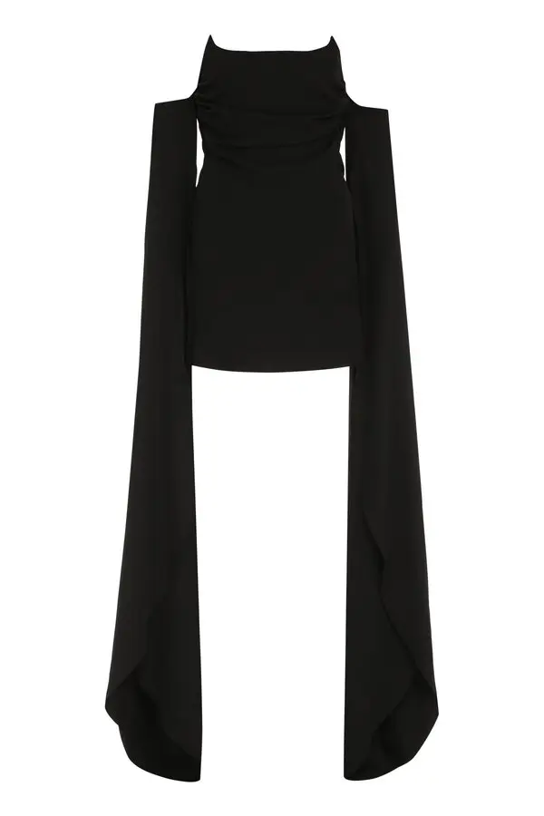 Giuseppe Di Morabito Jersey Mini Dress With Sculptural Sleeves - Black