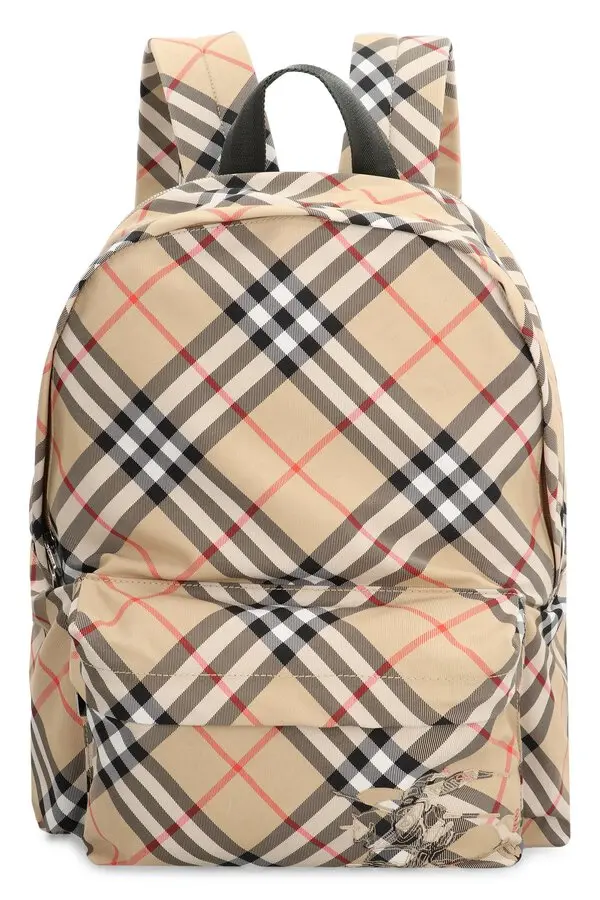Burberry Printed Nylon Backpack - Beige
