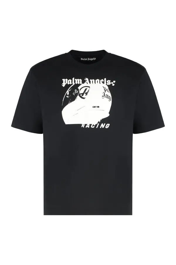 Palm Angels Helmet Cotton T-shirt - Black