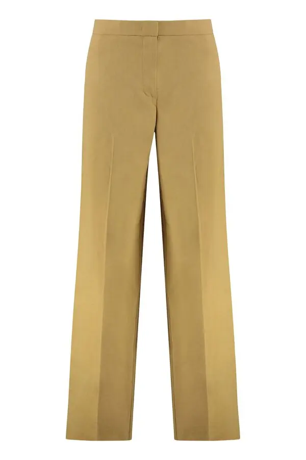 Pinko Tailored Wide Leg Linen Blend Trousers - Beige