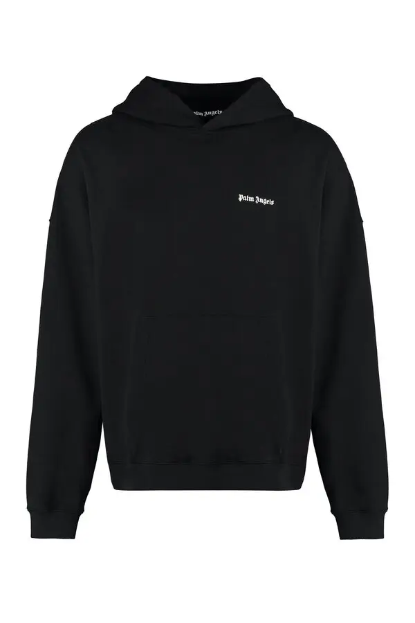 Palm Angels Logo Embroidery Hoodie - Black