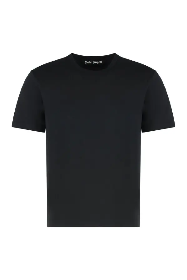 Palm Angels Round-neck Short-sleeve T-shirt - Black