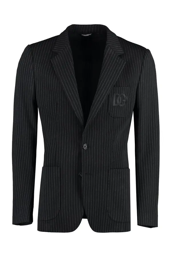 Dolce & Gabbana Striped Cotton Martini-fit Shirt - Black