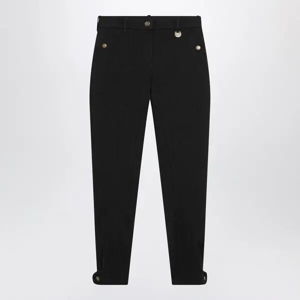 Burberry Herringbone Stretch Cotton Jodhpurs - Black