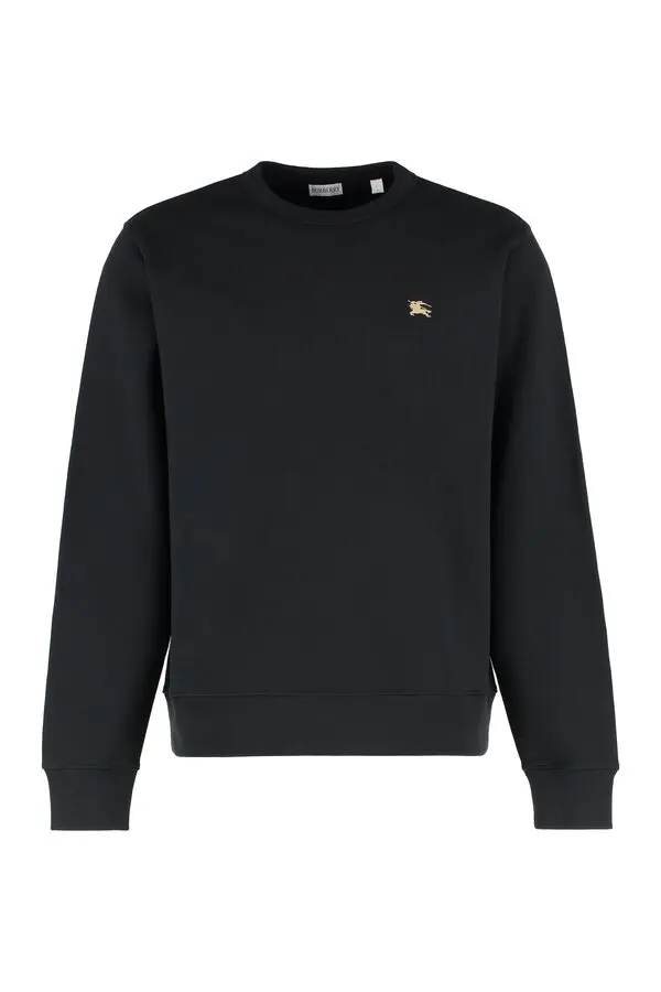 Burberry Cotton Sweatshirt With Equestrian Knight Design - Black