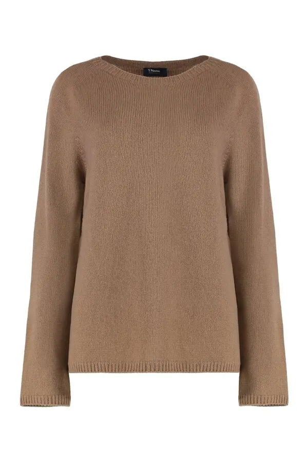 Max Mara Crew Neck Wool And Cashmere Sweater - Camel