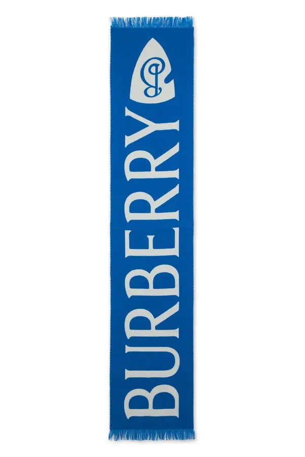 Burberry Wool Scarf With Writing Elegant Accessory