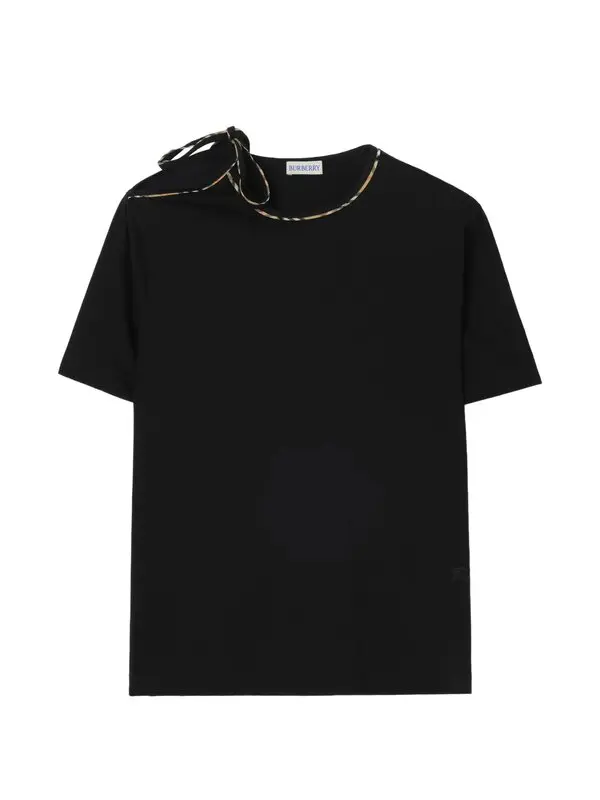 Burberry Tie-fastening Sleeve Crewneck Top - Nero