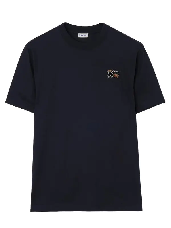 Burberry Embroidered Equestrian Knight T-shirt Size - Blu