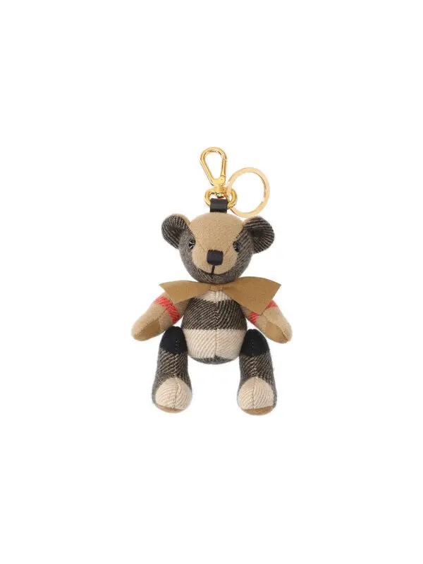 Burberry Oversized Teddy Bear Charm With Bow Detail - Beige