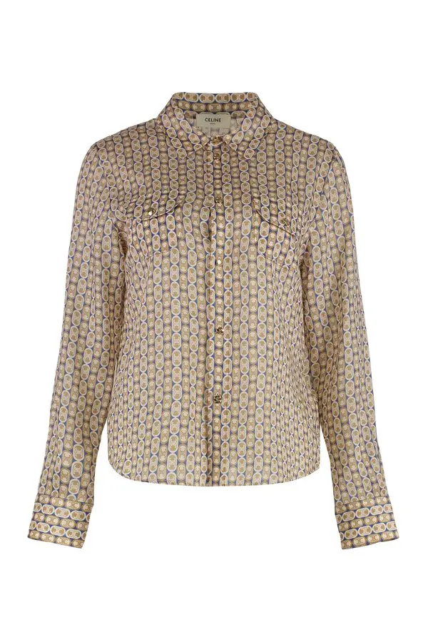 Celine Tilly Shirt In Wool Silk Etamine