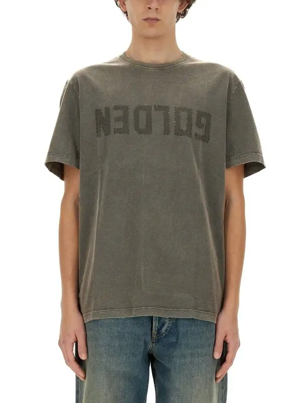 GOLDEN GOOSE Distressed Crew Neck T-shirt