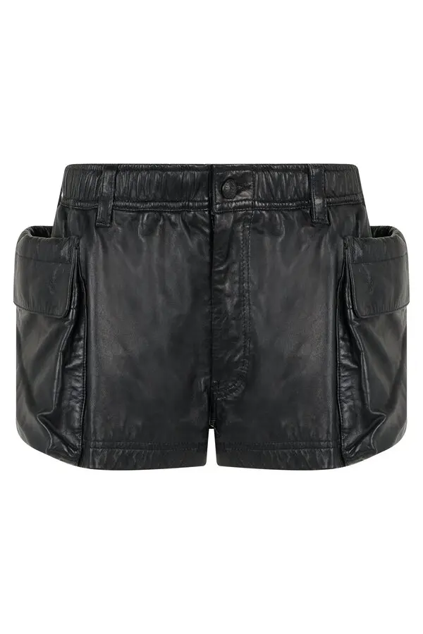 R13 Lethestanether Mini Cargo Shorts - Black