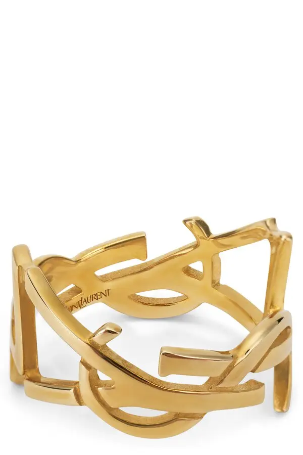 Saint Laurent Geometric Scarf Ring - Gold